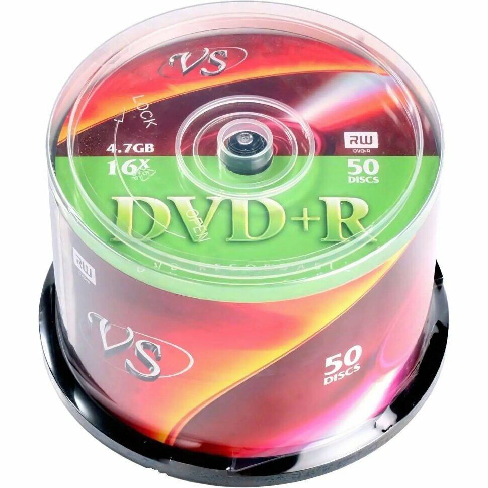 Носители информации DVD+R, 16x, VS, Cake/50, VSDVDPRCB5001, 166403