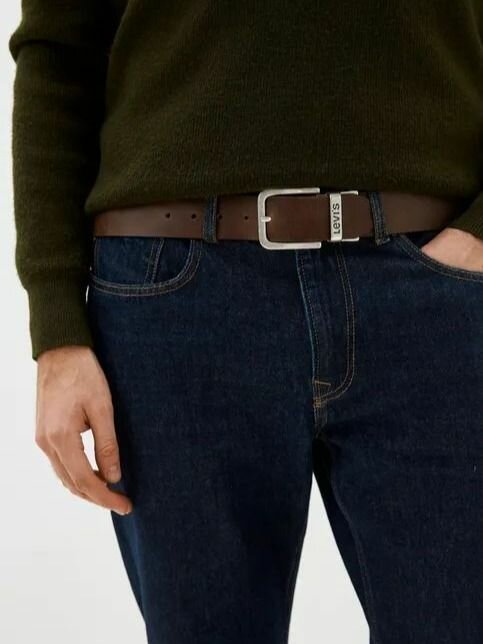 Ремень Levi's для мужчин, размер 115, черный/коричневый — фото 1
