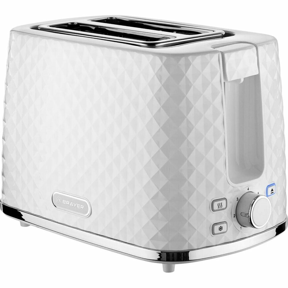 Тостер Brayer BR2101, 930 Вт, 7 реж, автодогр, размор, автоотключ,2 тоста, 1521654