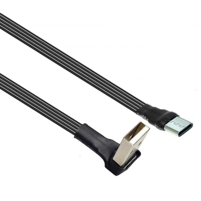 USB-A — USB-C адаптер под прямым углом, 15cm - Изгиб USB вверх