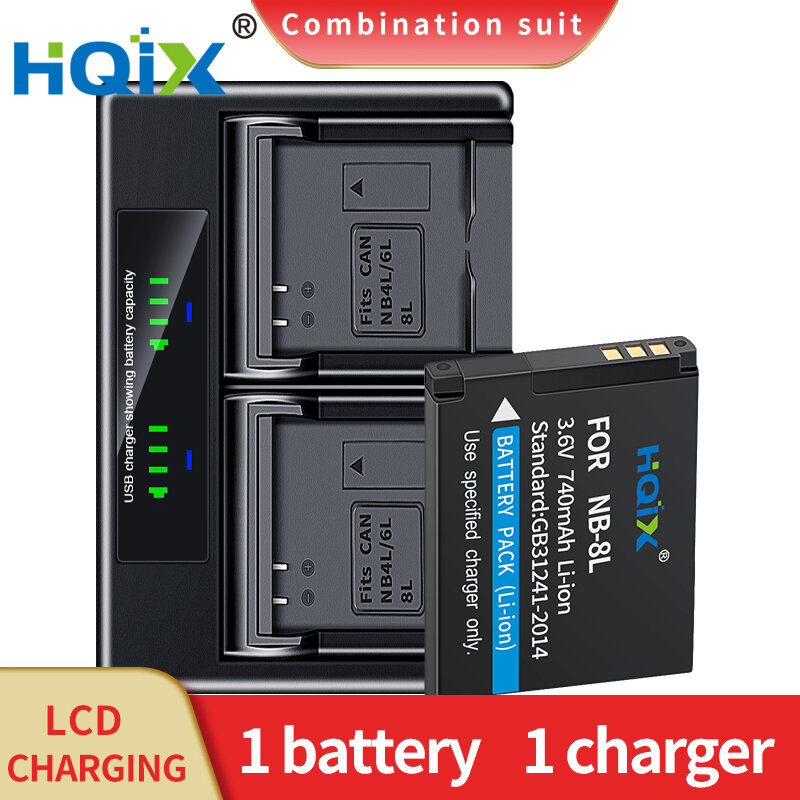 HQIX для Canon A3000 A3100 A2200 A3200 A3001 PC1475 PC1589 PC1474 PC1590 PC1585 камера NB-8L 8LH Двойное зарядное устройство Аккумулятор