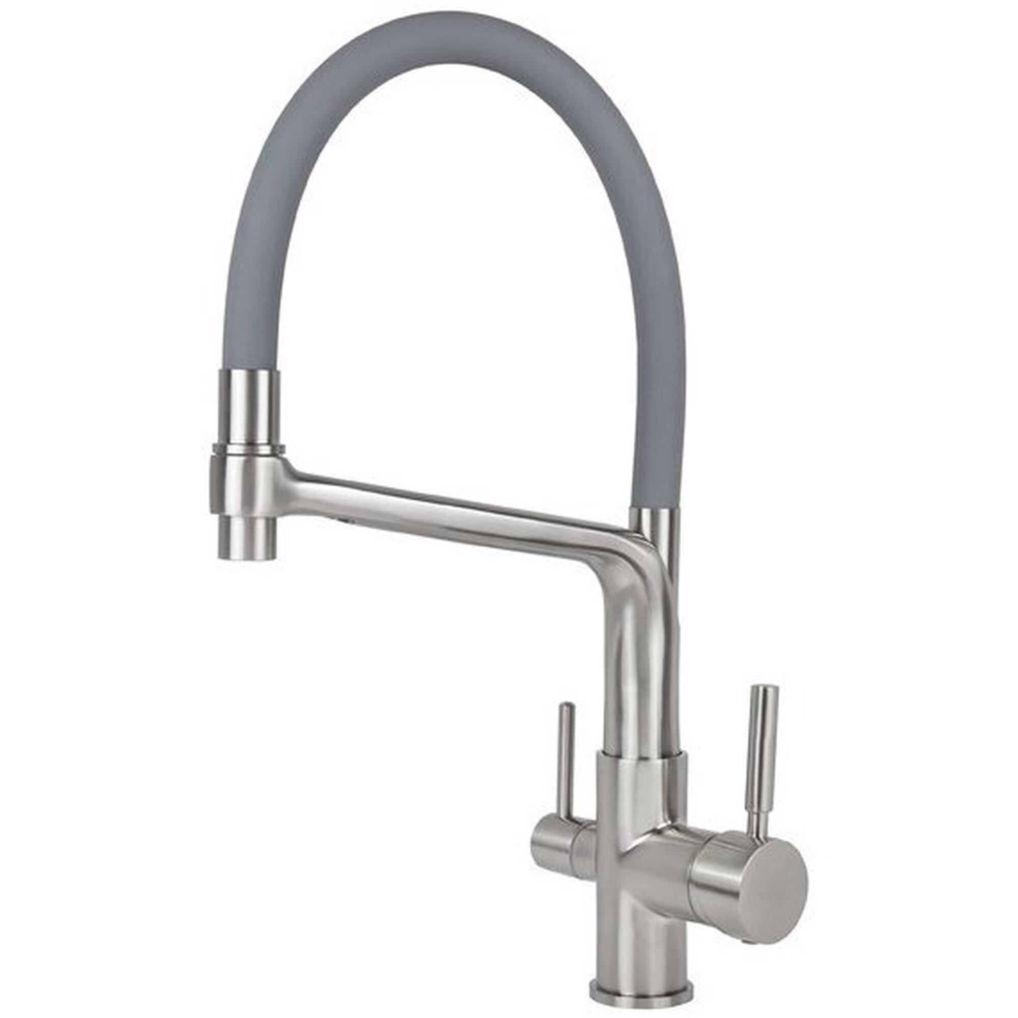 Смеситель для кухни Viko (Вико) под фильтр с гибким серым изливом Silver (V-5608)