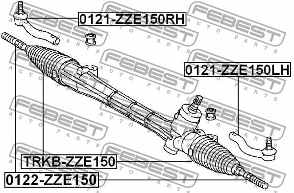 Пыльник рулевой рейки TOYOTA Corolla E150 2006- FEBEST TRKB-ZZE150