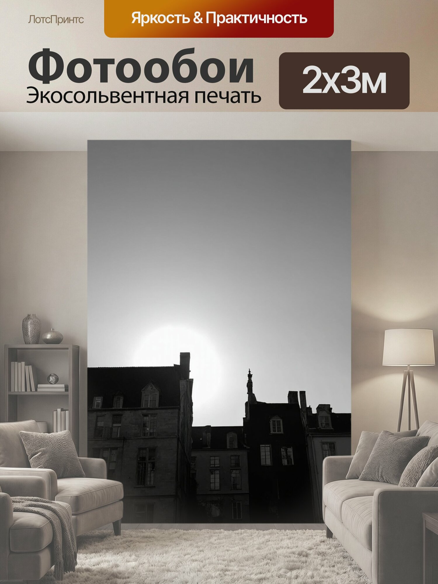 Фотообои "Черно-белый, изображающие характерные элементы архитектуры разных эпох, расположенные на фоне неба. линии и формы зданий показывают." 200x300 см. экосольвентная печать