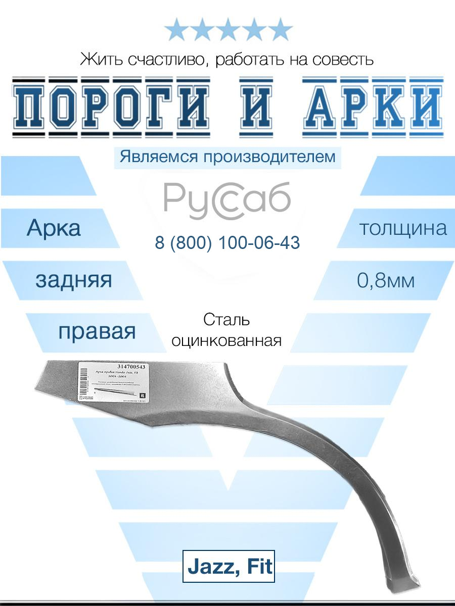 Арка правая для Honda Jazz, Fit 2001-2008
