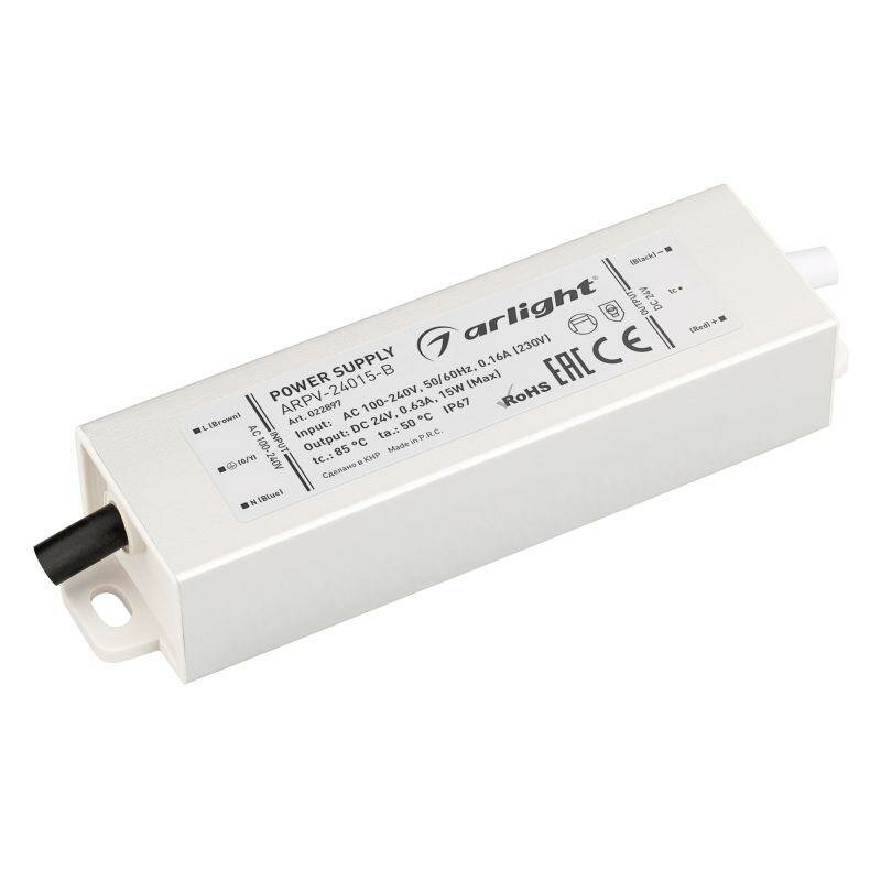 Блок питания ARPV-24015-B 24В 0.6А 15Вт IP67 метал. 3 года Arlight 022897