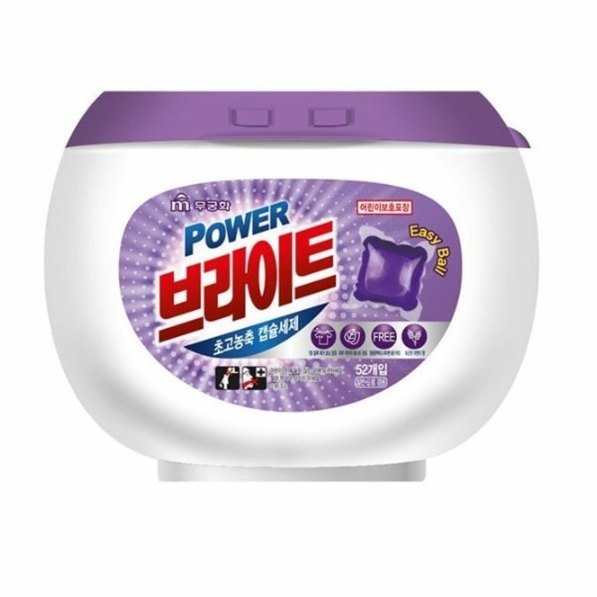 Жидкое средство Mukunghwa для стирки Power Bright Ultra-Concentrated Capsules, Лаванда, капсулы, 52 шт