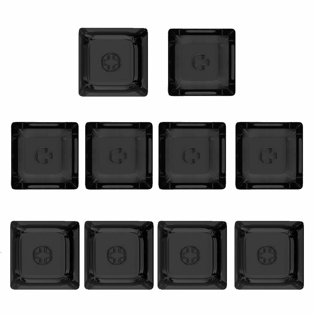 Прозрачные кристалльные ключкапы XDA, 10 шт, Полупрозрачный черный