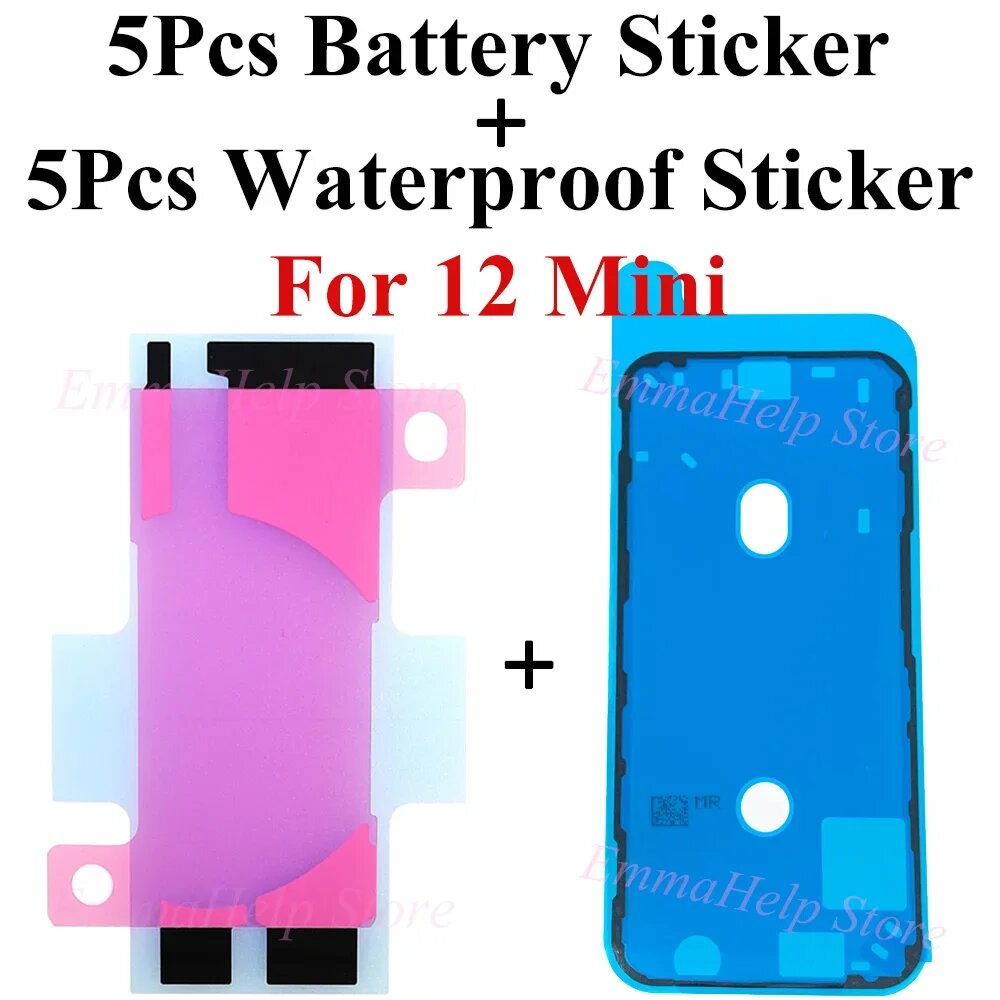 5шт. наклейка батареи + 5шт. водонепроницаемая наклейка для iPhone 12 Mini