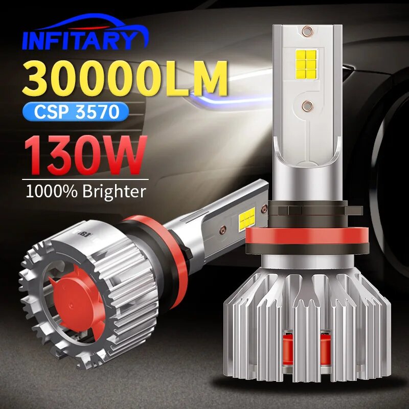 Сверхъяркие Светодиодные Лампы Infitary 6500K Для Автомобильных Фар H7 H4 H11 H1 9005 9006