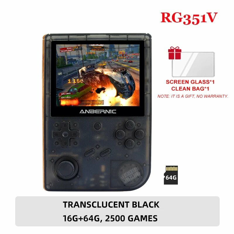 ANBERNIC RG351V 64ГБ, прозрачный черный