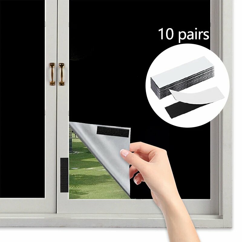 Черная светонепроницаемая оконная пленка для дома и авто 150x200cm, With Velcro Tool Set