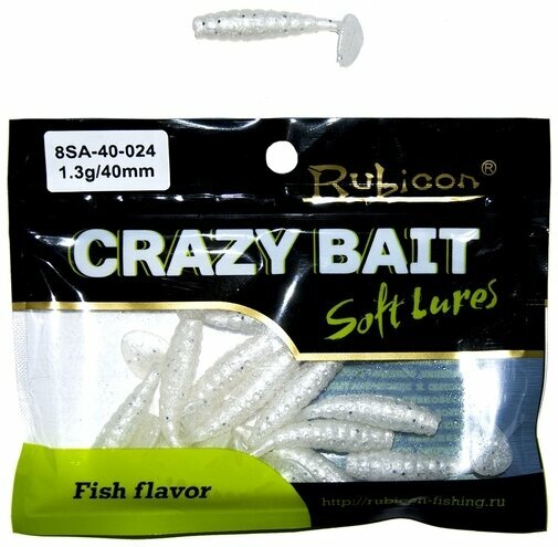 Съедобная силиконовая приманка RUBICON Crazy Bait SA 1.3g, 40mm, цвет 024