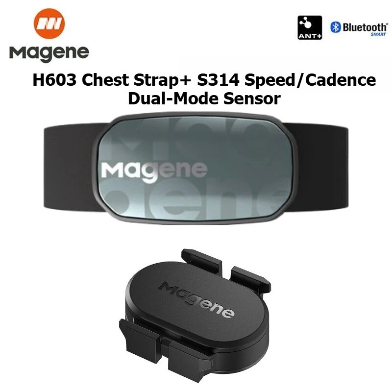 Magene H603 Нагрудный ремень + S314 датчик скорости/каденса, blue