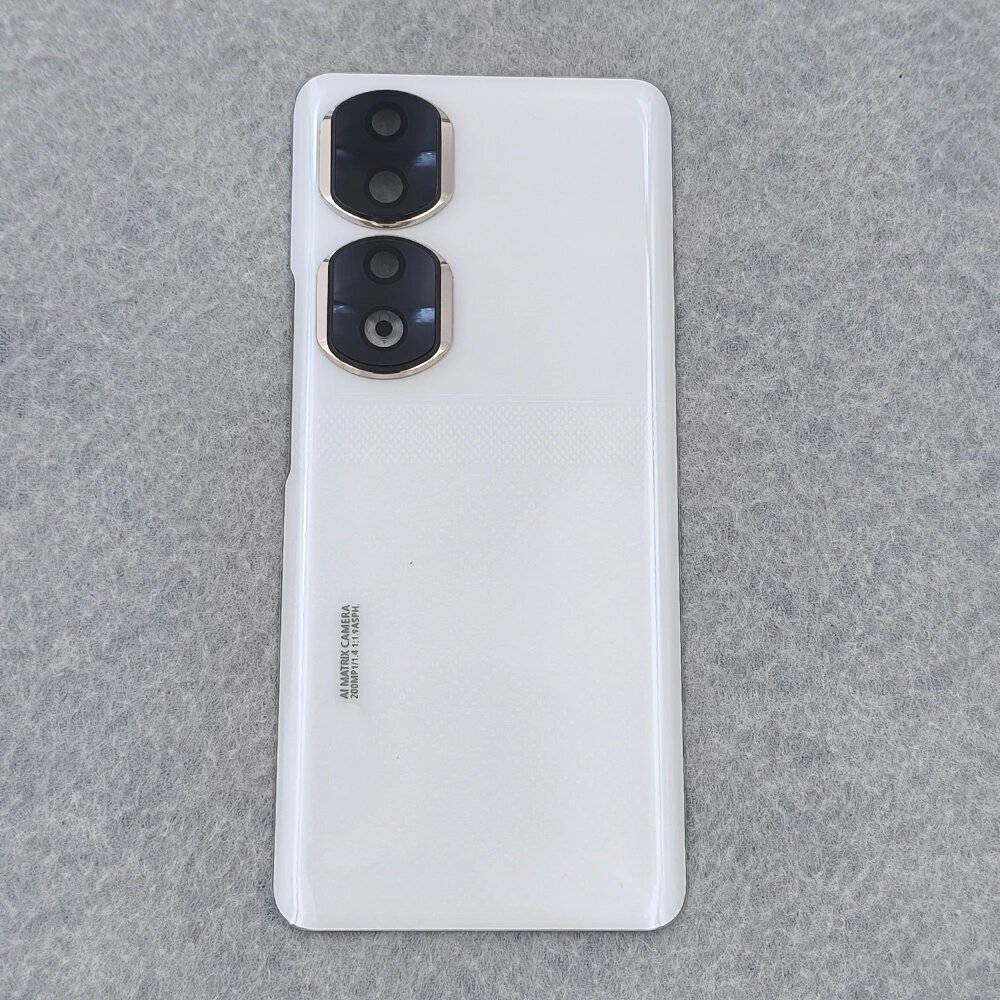 Белая задняя крышка Honor 90 Pro с рамкой камеры и клеем