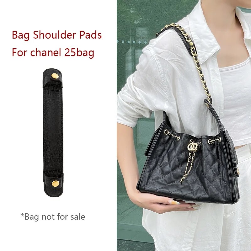 Наплечники для сумки Chanel, 25 пакетов, кожаная наплечная подставка, Black Shoulder Pad