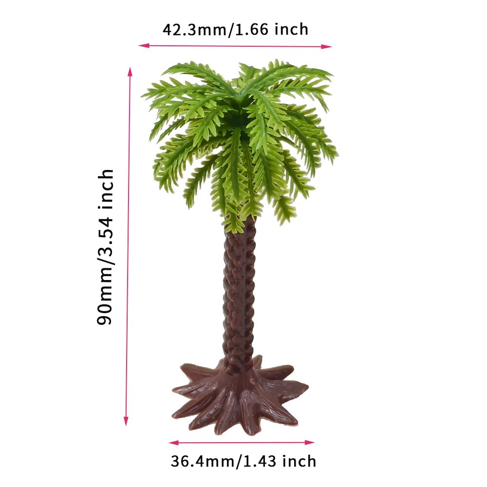 Миниатюрные пальмы пластиковые, 10шт, Цвет: 10pcs-1