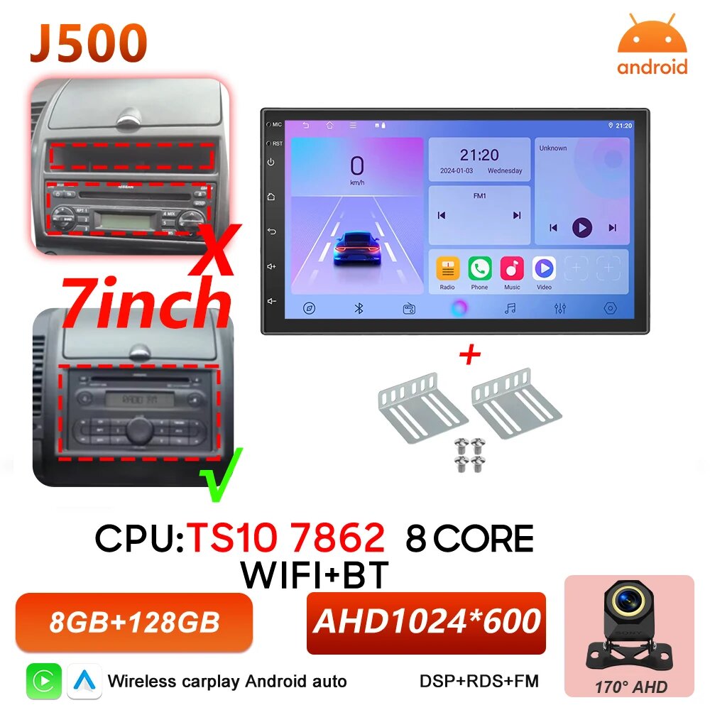 Автомагнитола Android 16 для Nissan Note 2004-2012 с Carplay, GPS-навигацией, DSP 8-128G AHD Wifi 7