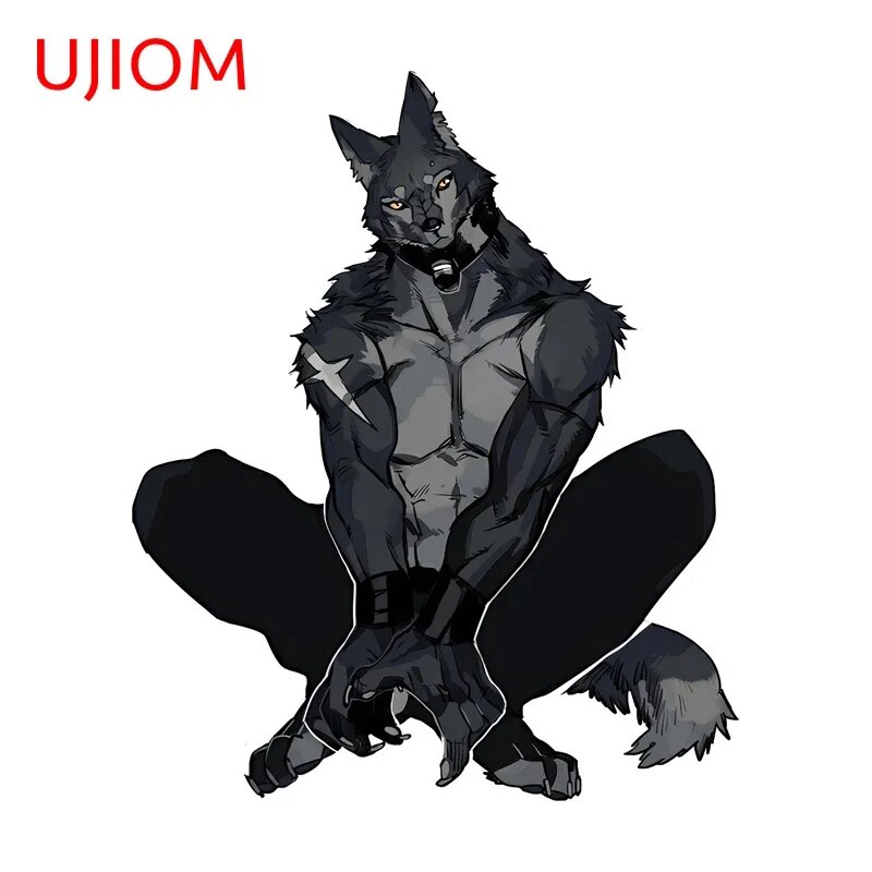 Стикер на стену UJIOM Волк-человек, серый, YT-561776