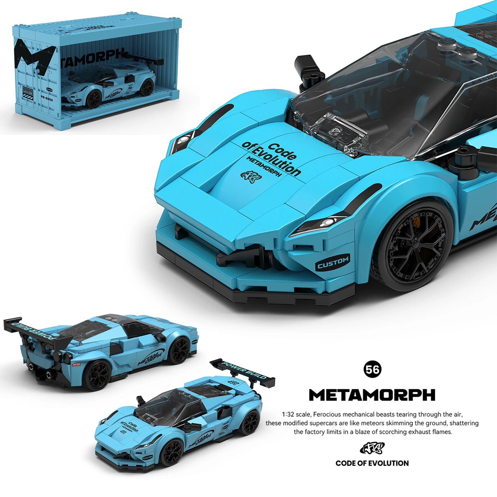 Конструктор PowerBuild METAMORPH F80 Sports Car