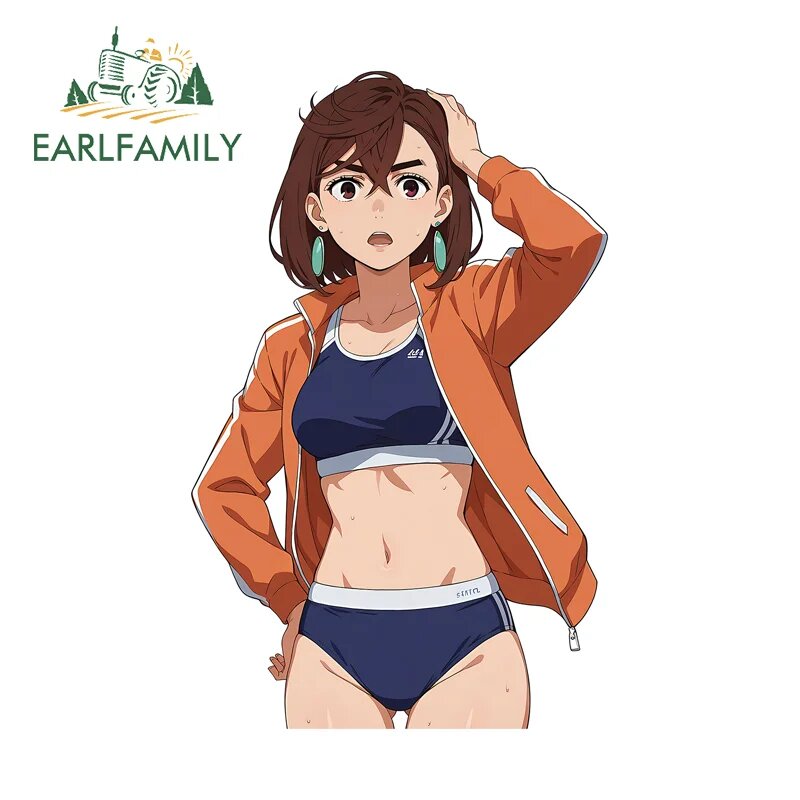 EARLFAMILY Momo Ayase Alluring Waifu: Модные наклейки на автомобиль, ПВХ-аксессуары для зеркала заднего вида, практичные автомобильные гаджеты, DIY
