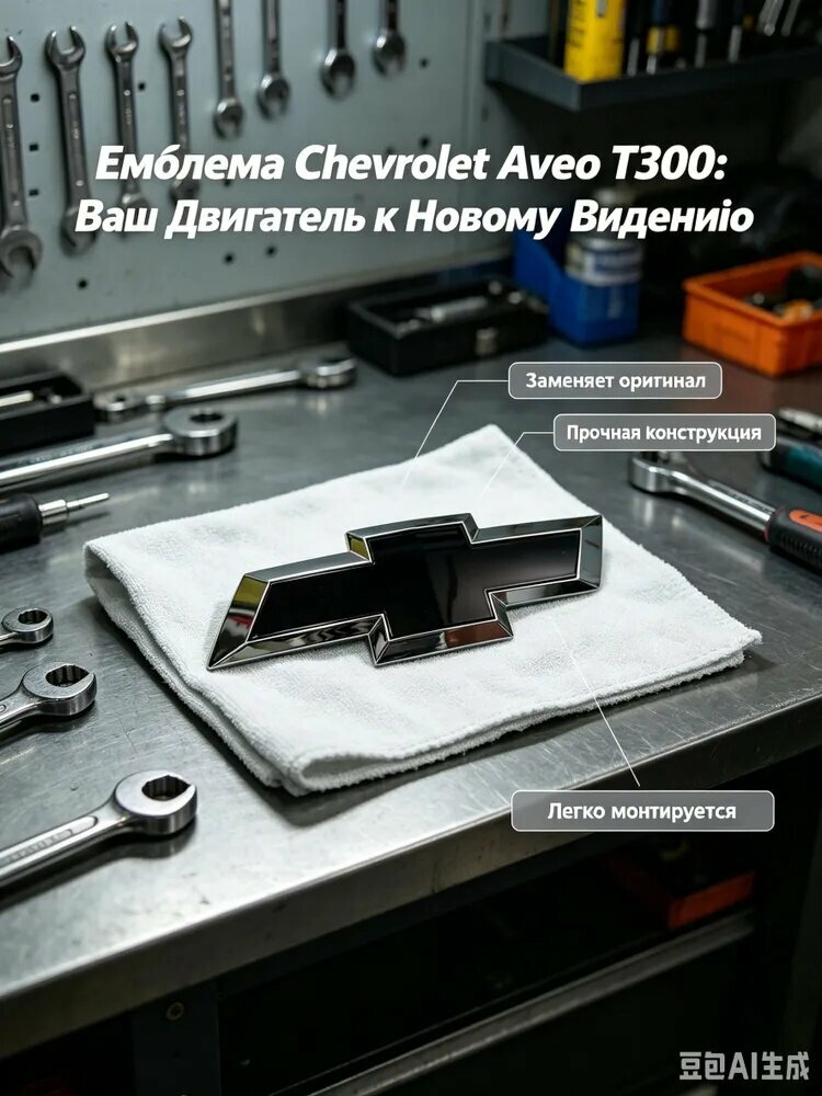 Передняя эмблема Chevrolet Aveo T300 чёрная