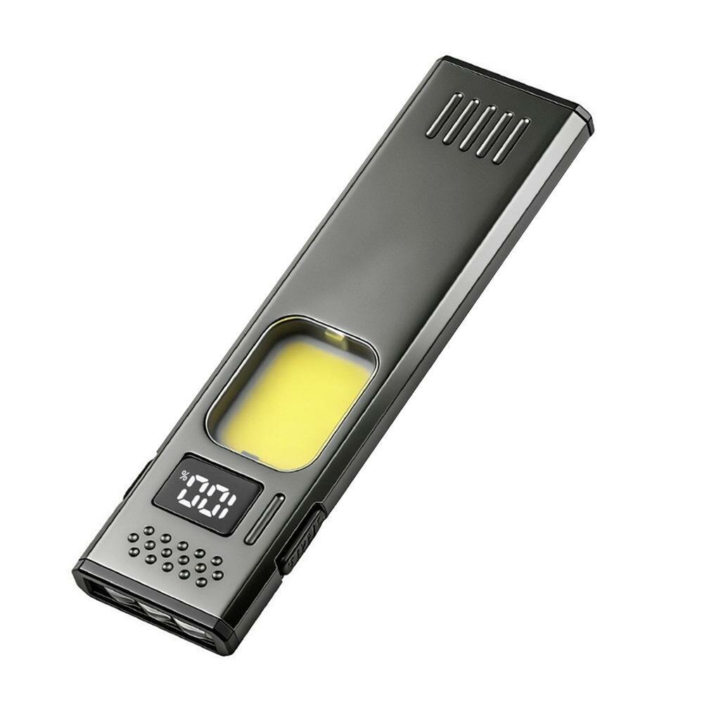 Фонарик светодиодный ультратонкий с магнитом, мощный карманный фонарь USB-C, EDC светильник для кемпинга и охоты