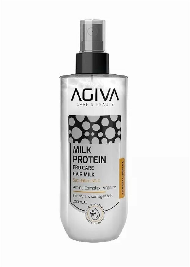 AGIVA Несмываемый спрей кондиционер для волос MILK PROTEIN AMINO COMPLEX PRO CARE HAIR MILK, 200 мл