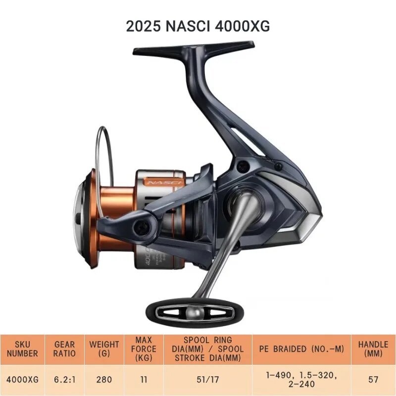 Shimano NASCI Спиннинговая катушка для морской рыбалки 4000XG