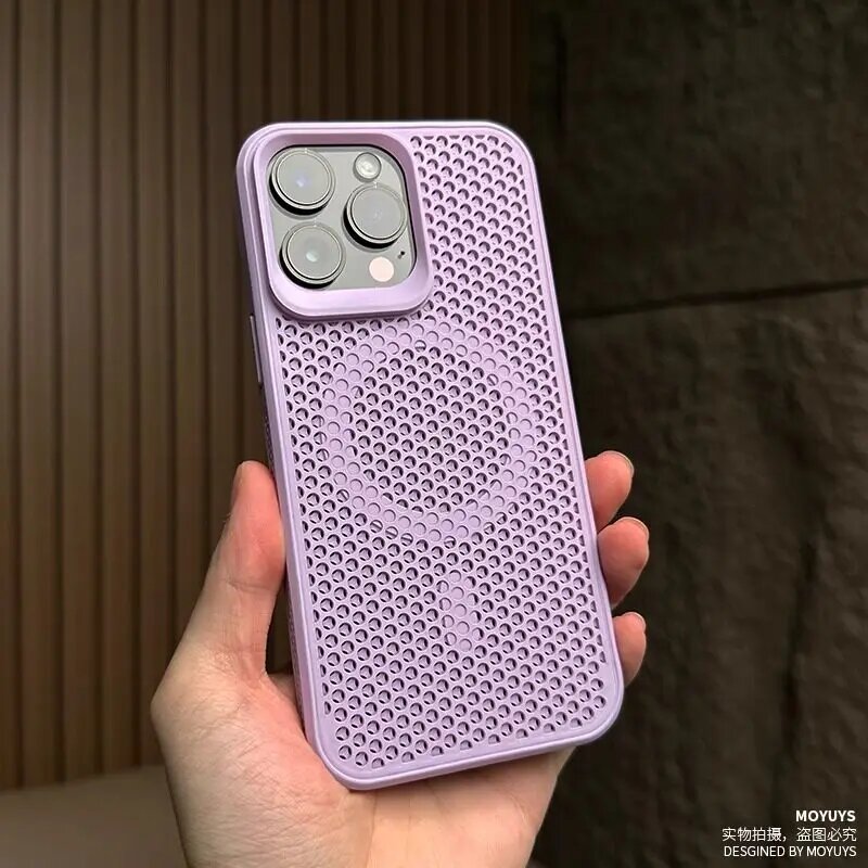 Магнитный чехол с теплоотводом для Xiaomi 17, чехол с сотовой структурой и Сиреневый, Light purple