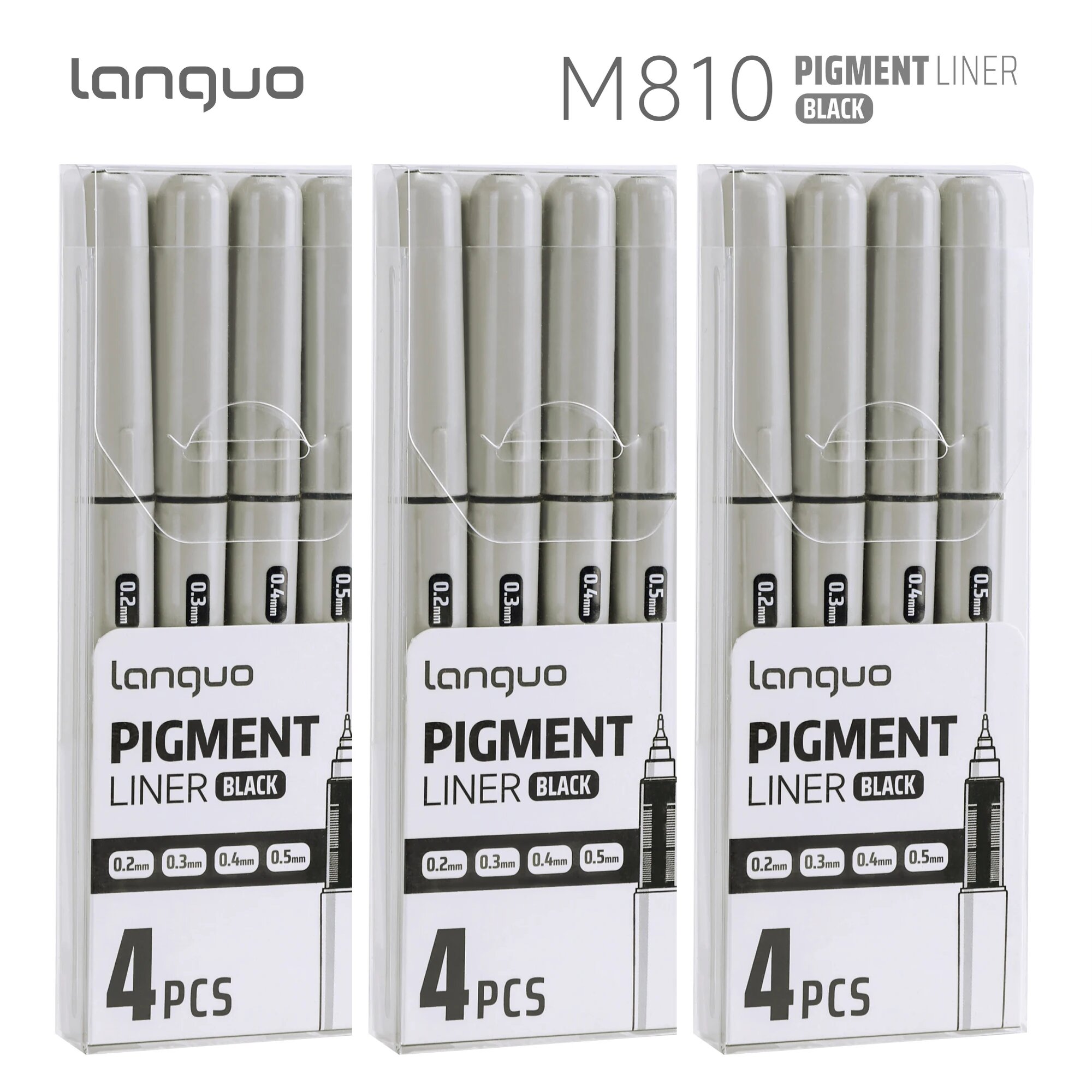 LANGUO гелевые ручки-линеры 0,2/0,5 мм 3 PCS
