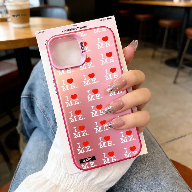 Модный чехол для телефона с надписью «I Love Me» для пар, для iPhone 16 17 Pro Айфон 15, style 6