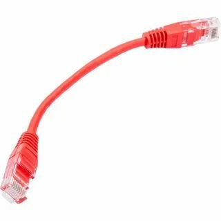 Кабель (патчкорд) LANMASTER TWT UTP кат.5e, с заливными колпачками, 0.15 м, красный (TWT-45-45-0.15-RD)