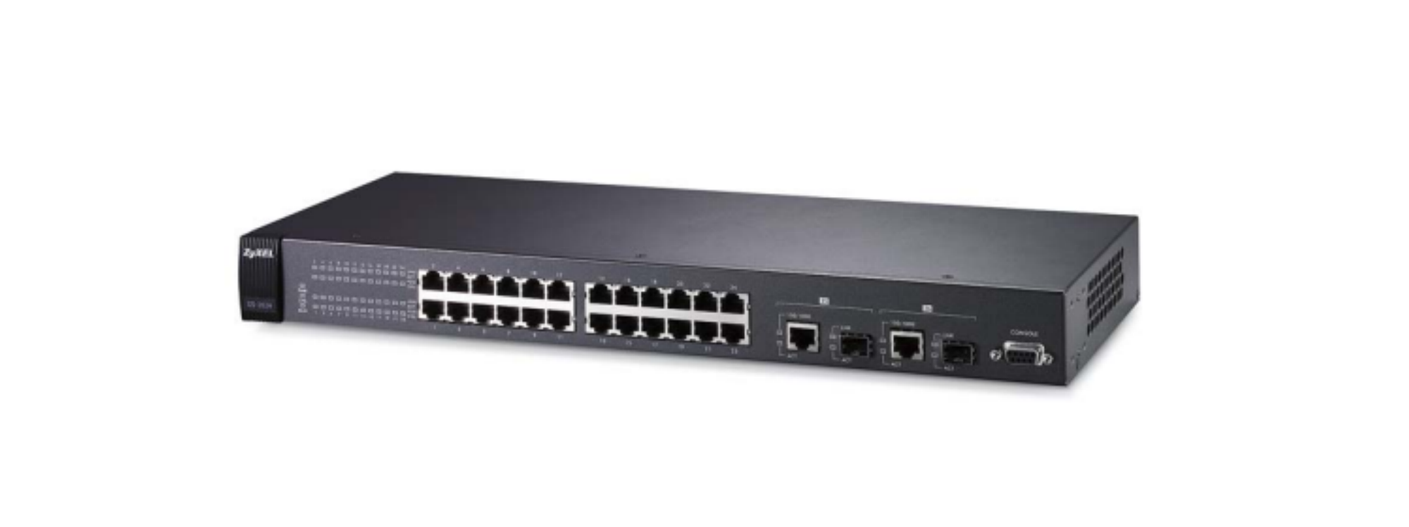 Zyxel Dimension ES-2024 / 24 порта 100Mbps + 2 порта 1000Mbps / управляемый коммутатор уровня 2 (Layer 2) корпоративного класса