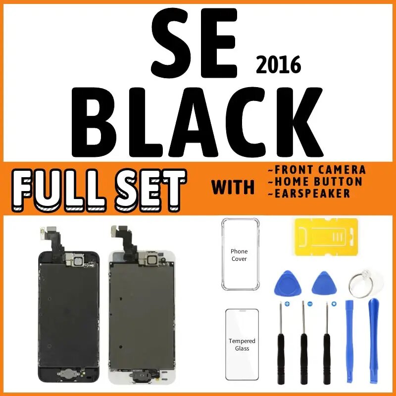 Дисплей iPhone SE 2016 Black, полный комплект