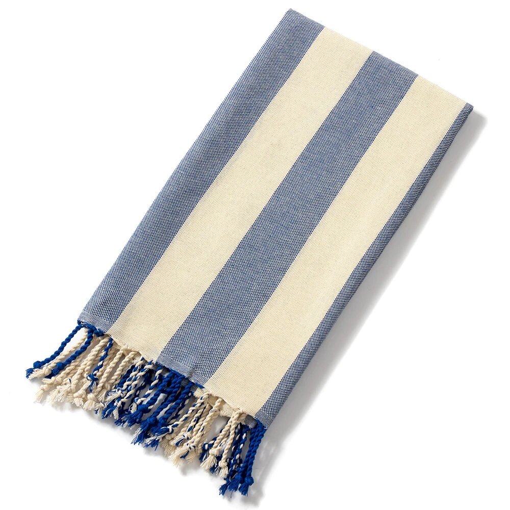 Пляжное полотенце YEUZLICOTTON из турецкого хлопка Синий, navy blue