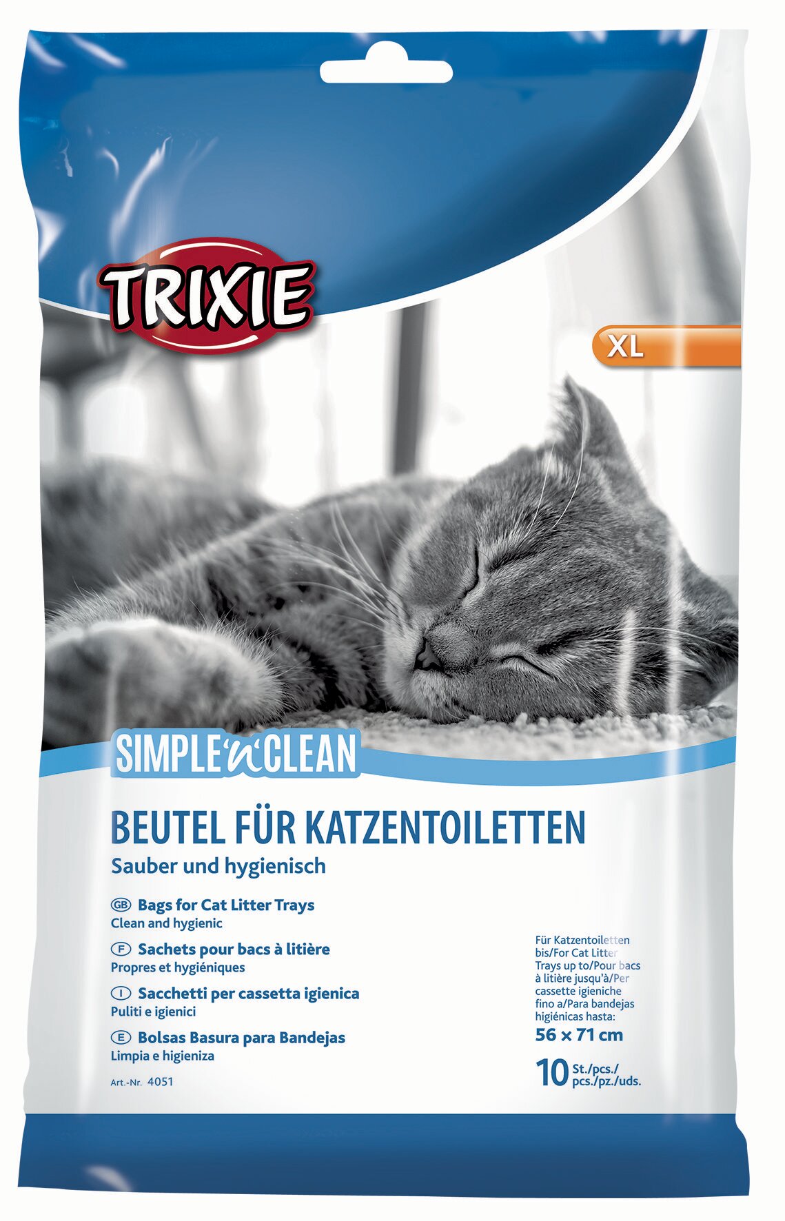 Пакеты уборочные для кошачьих туалетов Trixie Simple'n'Clean XL, размер 56x71см.