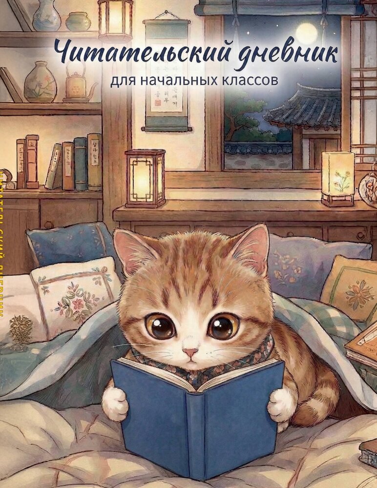 Читательский дневник для начальных классов. Котик (32 л, цветной блок)