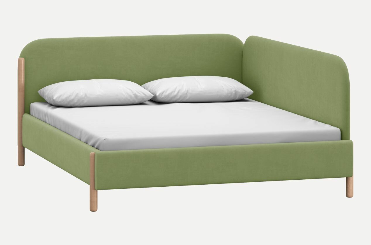 Кровать Кейси-Б 160 Велюр Оливковый, divan.ru, 212x176x91, оливковый