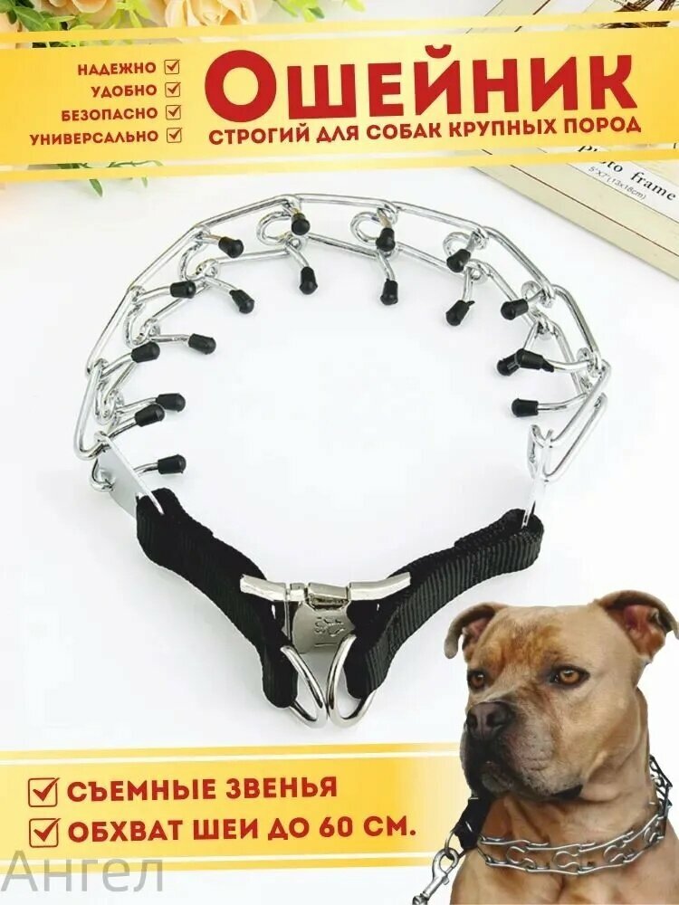 Строгий ошейник для крупных и cредних пород собак со съемными звеньями
