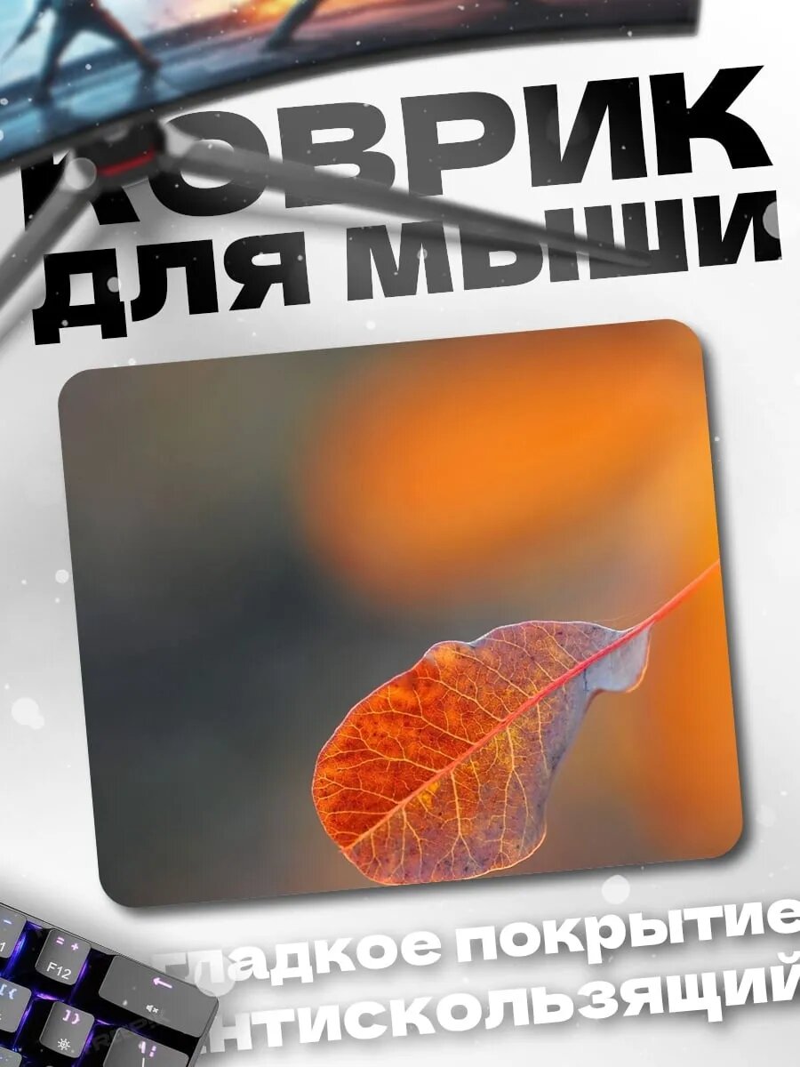 Коврик для мыши Оранжевый лист осенью