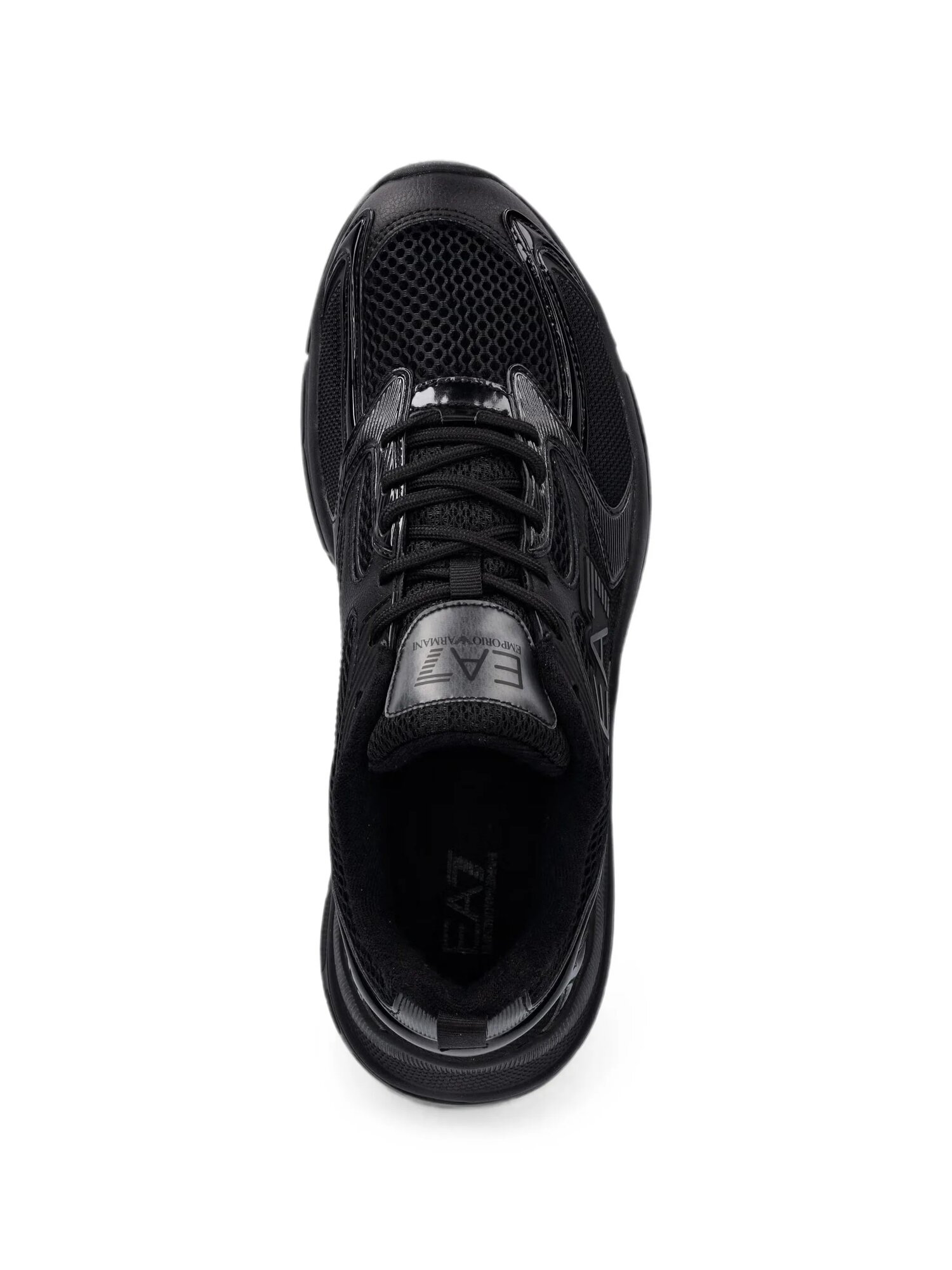 Кроссовки EA7 EMPORIO ARMANI Mesh-panelled logo-patch sneakers, размер 11.5, черный — фото 1