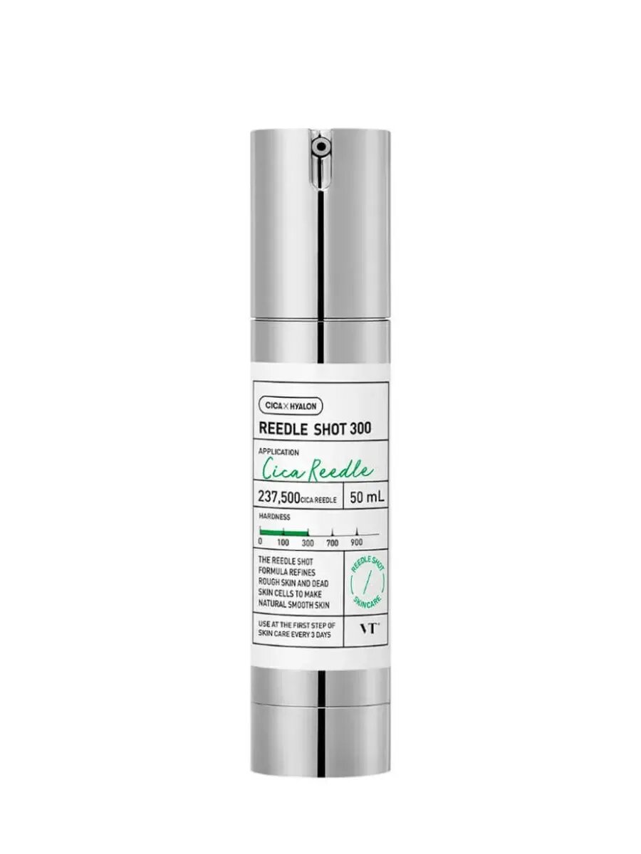 VT Cosmetics Сыворотка для лица с микроиглами и центеллой азиатской успокаивающая сужает поры, VT REEDLE SHOT 300, 50 мл