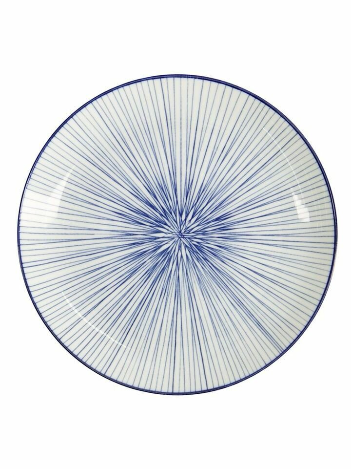 Тарелка для подачи блюд и сервировки стола фарфоровая TOKYO DESIGN Nippon Blue, 25,7 см, синяя/белая