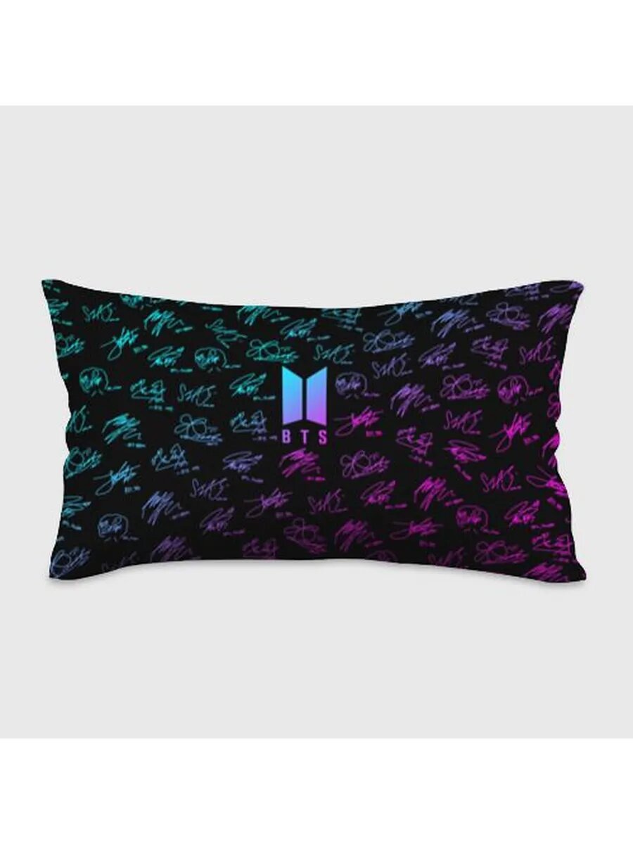 BTS neon автографы БТС Подушка