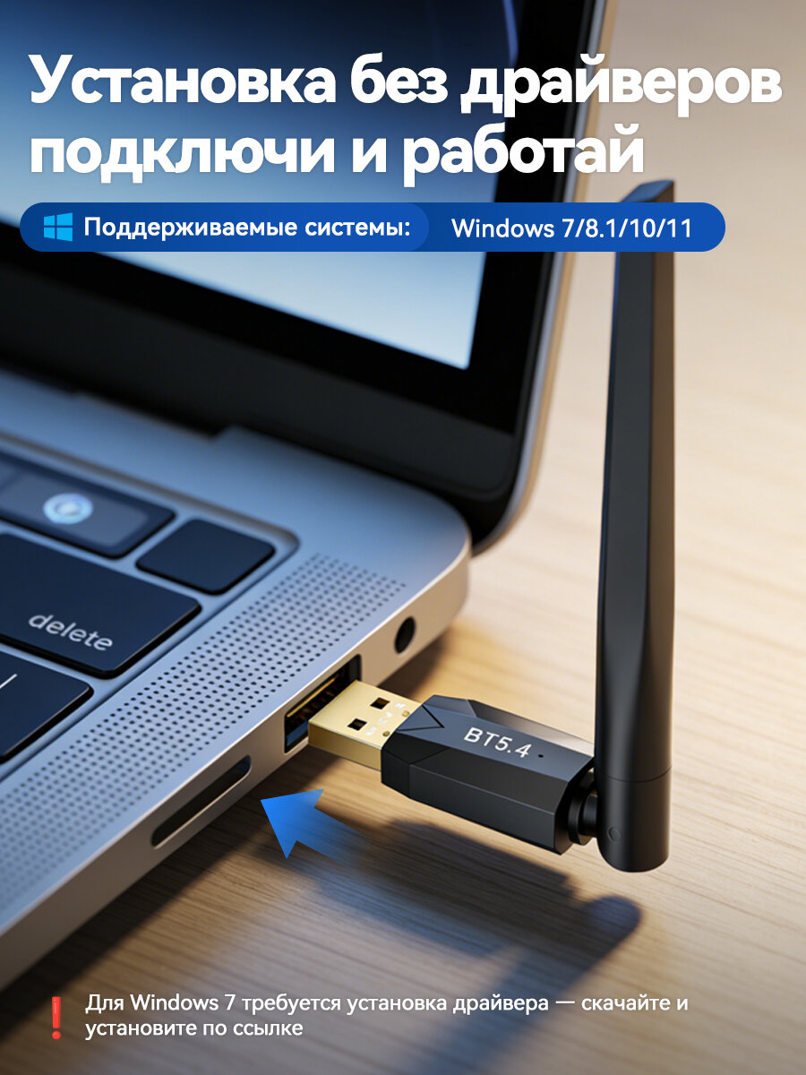 USB Bluetooth адаптер GrossTeuer 5.4 с антенной для компьютера (ПК)