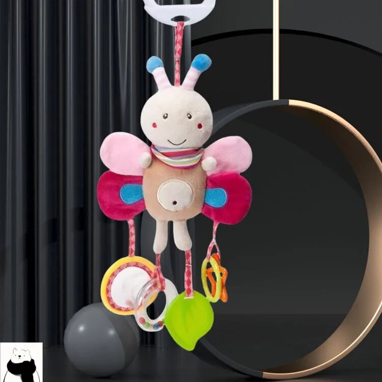 Развивающая дуга с игрушками. Игрушки для новорожденных от 0. Cпираль растяжка на кроватку и коляску. Погремушка для новорожденного