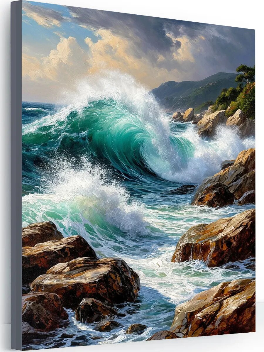 Картина по номерам "Бушующие море", на холсте на подрамнике, 40 x 50 см