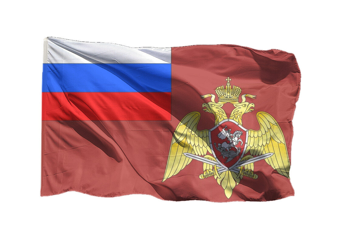 Флаг Росгвардии на шёлке, 70х105 см для ручного древка