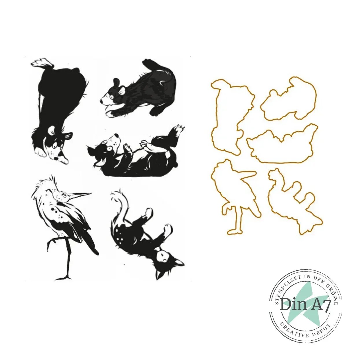 Штампы и вырубки "Мария Битл" Черный dies and stamps-7